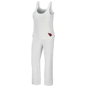 WEAR BY ERIN ANDREWS Arizona Cardinals Cozy Scoop Neck Tank Top & Pants Sleep Set - Cream