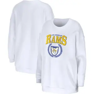 WEAR BY ERIN ANDREWS Los Angeles Rams Oversized Pullover Sweatshirt - White
