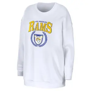 WEAR BY ERIN ANDREWS Los Angeles Rams Oversized Pullover Sweatshirt