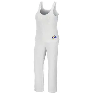 WEAR BY ERIN ANDREWS Los Angeles Rams Cozy Scoop Neck Tank Top & Pants Sleep Set - Cream