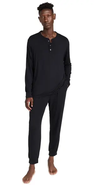 Eberjey Henry Modal Long Pj Set - Black