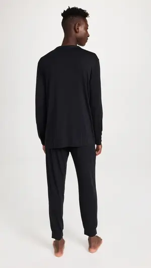 Eberjey Henry Modal Long Pj Set - Black