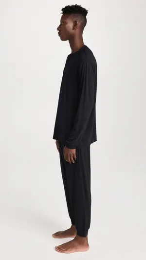 Eberjey Henry Modal Long Pj Set - Black