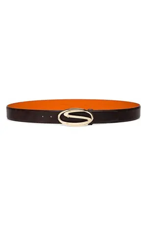 Santoni Polished Leather Belt - Brown