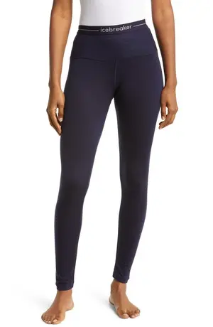 Icebreaker 260 Tech High Waist Wool Base Layer Leggings Midnight Navy
