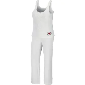 WEAR BY ERIN ANDREWS Kansas City Chiefs Cozy Scoop Neck Tank Top & Pants Sleep Set - Cream