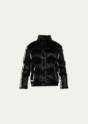 Saint Laurent Men's Vinyl Puffer Jacket - Nero