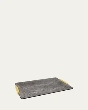 Aerin Faux Shagreen Small Vanity Tray Chocolate