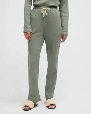 Onia Cropped Waffle Flare Pants - Sage