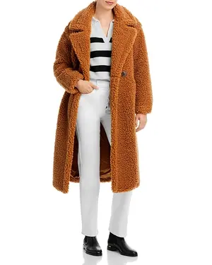 UGG Gertrude Long Teddy Coat Chestnut