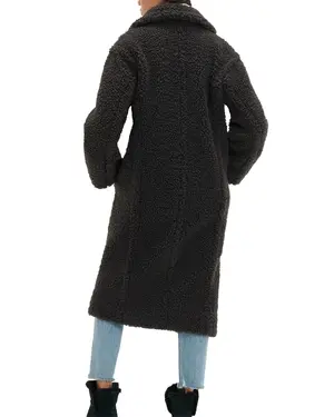UGG Gertrude Long Teddy Coat - Ink Black