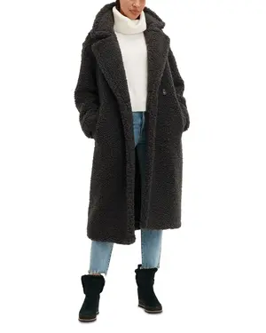 UGG Gertrude Long Teddy Coat - Ink Black