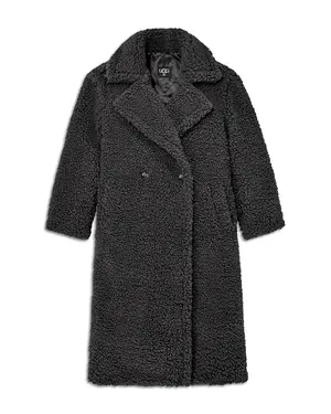 UGG Gertrude Long Teddy Coat - Ink Black