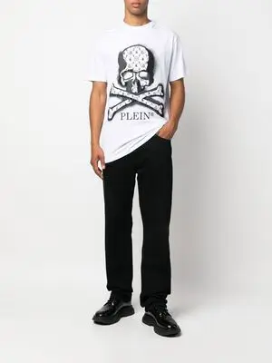 Philipp Plein Skull-print Rhinestone T-shirt - White