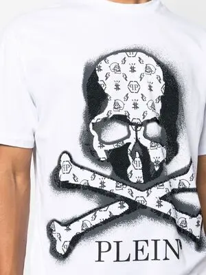 Philipp Plein Skull-print Rhinestone T-shirt - White
