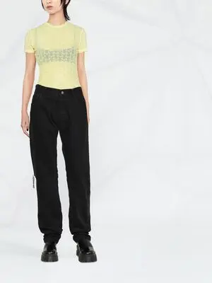 Philipp Plein Monogram-pattern Tulle T-shirt - Yellow