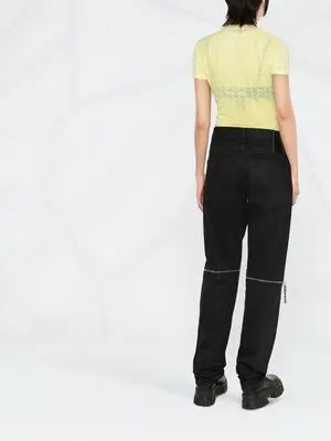Philipp Plein Monogram-pattern Tulle T-shirt - Yellow