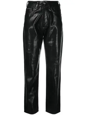 Philipp Plein Metallic Cropped Boyfriend Jeans