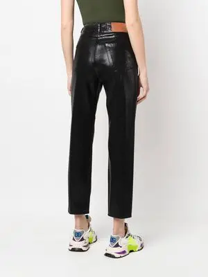 Philipp Plein Metallic Cropped Boyfriend Jeans