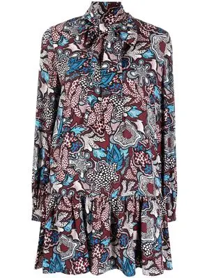Diane Von Furstenberg Abstract Pattern Midi Dress