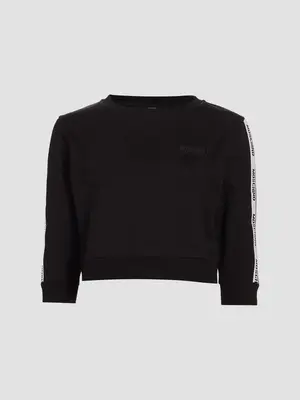 Moschino Core Stretch Cotton Crop Sweatshirt