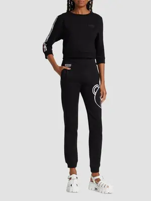 Moschino Core Stretch Cotton Crop Sweatshirt