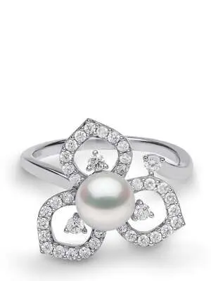Yoko London 18kt White Gold Petal Pearl And Diamond Ring