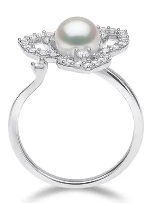 Yoko London 18kt White Gold Petal Pearl And Diamond Ring
