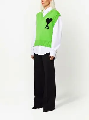 Ami De Coeur Knitted Vest - Green