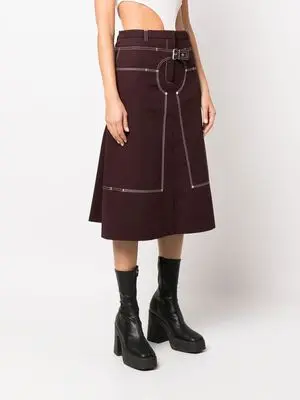 Stella McCartney A-line Midi Skirt With Contrast Stitching