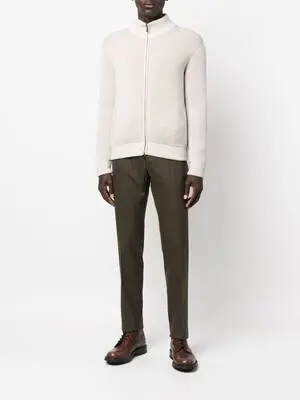 MOORER Ribbed Knit Virgin Wool Jumper - Neutrals