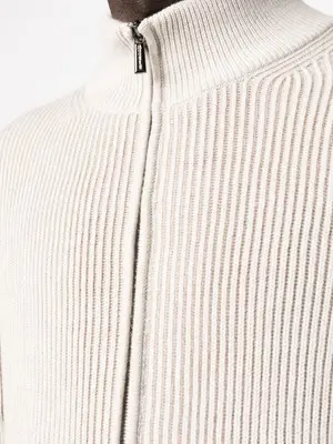 MOORER Ribbed Knit Virgin Wool Jumper - Neutrals