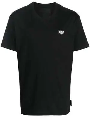 Philipp Plein Logo-plaque V-neck T-shirt - Black