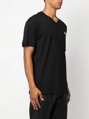 Philipp Plein Logo-plaque V-neck T-shirt - Black