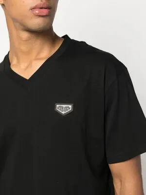 Philipp Plein Logo-plaque V-neck T-shirt - Black