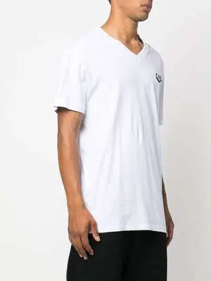 Philipp Plein Logo-plaque V-neck T-shirt - White