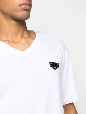 Philipp Plein Logo-plaque V-neck T-shirt - White