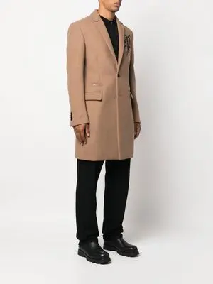 Philipp Plein Gothic Plein Single-breasted Coat - Brown