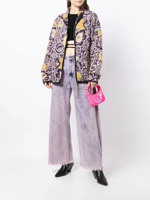 Aries Floral-pattern Zip-up Cardigan