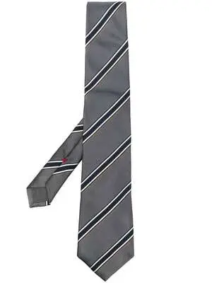 Brunello Cucinelli Stripe-print Silk Tie - Grey