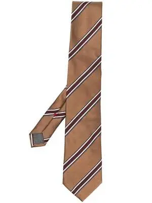 Brunello Cucinelli Satin Stripe Print Neck Tie