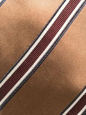 Brunello Cucinelli Satin Stripe Print Neck Tie