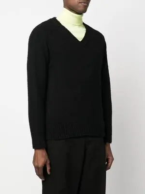 Raf Simons Logo-patch V-neck Jumper