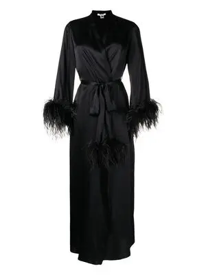 GILDA & PEARL Camille Long Robe - Black