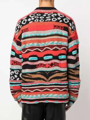 LANEUS Contrast Patterned Jacquard Jumper
