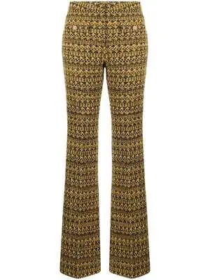 Alessandra Rich Graphic Print Flared Trousers