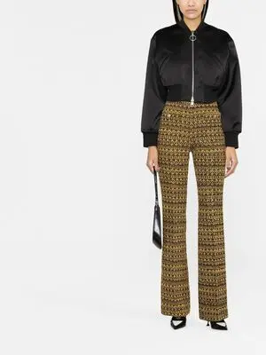 Alessandra Rich Graphic Print Flared Trousers
