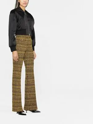 Alessandra Rich Graphic Print Flared Trousers