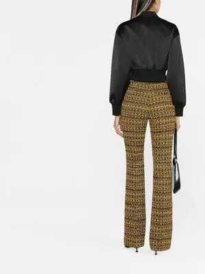 Alessandra Rich Graphic Print Flared Trousers