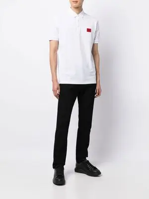 Hugo Logo-patch Cotton Polo Shirt - White